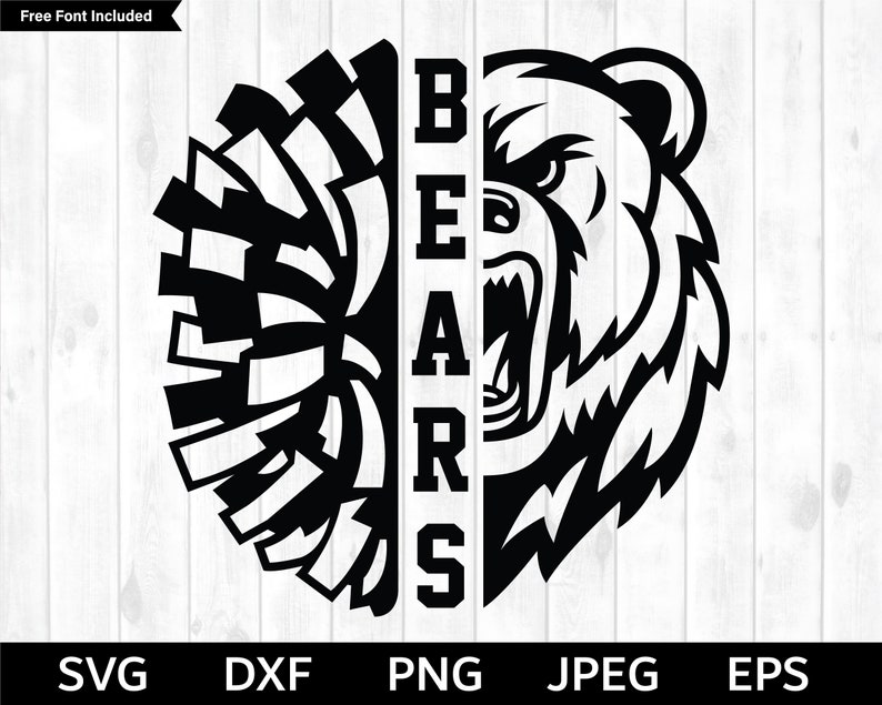Bears Cheer SVG, Cheer SVG, Cheer Cut File, Cheer Silhouette & Cricut ...