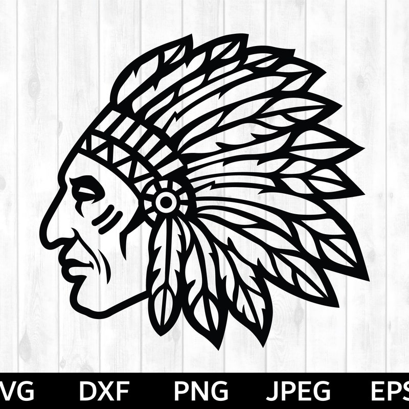 Indian Chief Head Dxf - Etsy