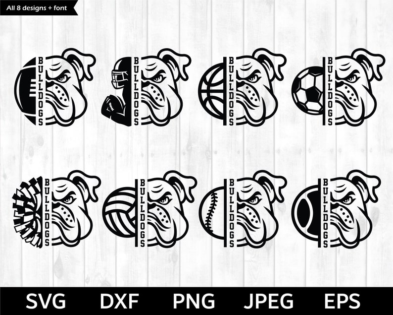 Bulldogs Sports Bundle SVG, Bulldogs SVG, Sports Cut File, Sports ...