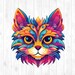Colorful Cat Png | Cat Portrait Png | Cat Png | Png for Sublimation ...