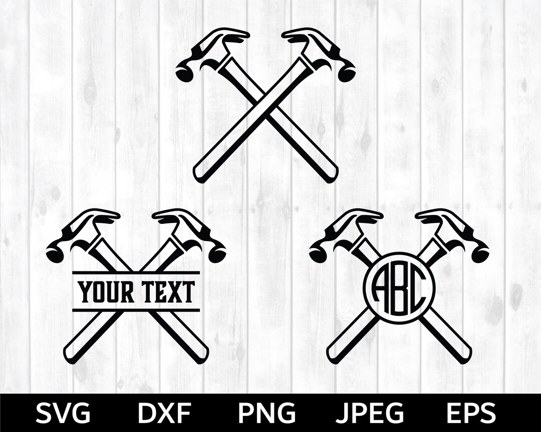 Hammer SVG, Hammer Monogram SVG, Hammer Name Frame SVG, Hammer Cut File ...
