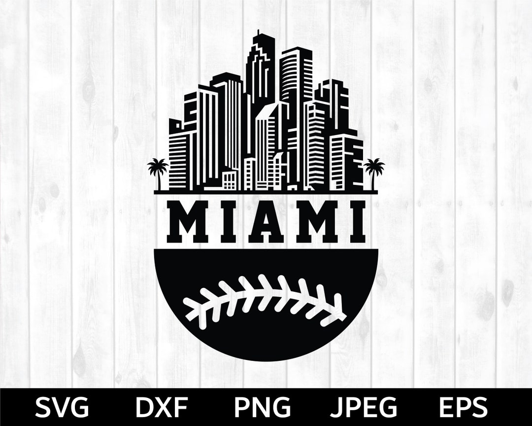 Miami Baseball Skyline SVG, Miami Baseball Png, Miami Baseball ...