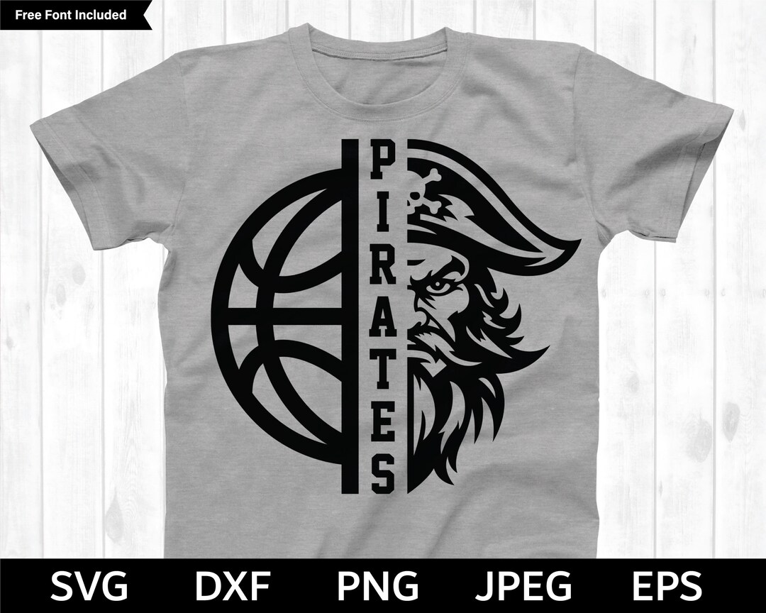 Basketball SVG, Pirates SVG, Basketball Cut File, Basketball Silhouette ...