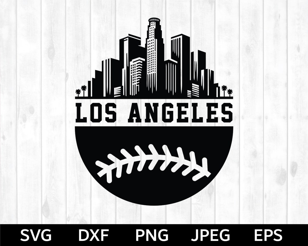 Los Angeles Baseball Skyline SVG, Los Angeles Baseball Png, Los Angeles ...