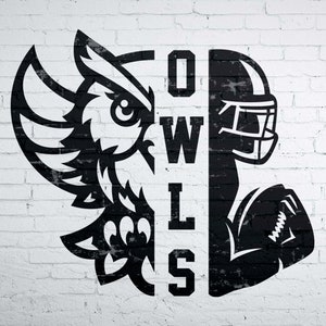Owls Football Player SVG, Owls Football Cut File, Football Silhouette ...