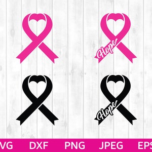 Pink Ribbon SVG Cancer Awareness SVG Pink Ribbon Silhouette | Etsy