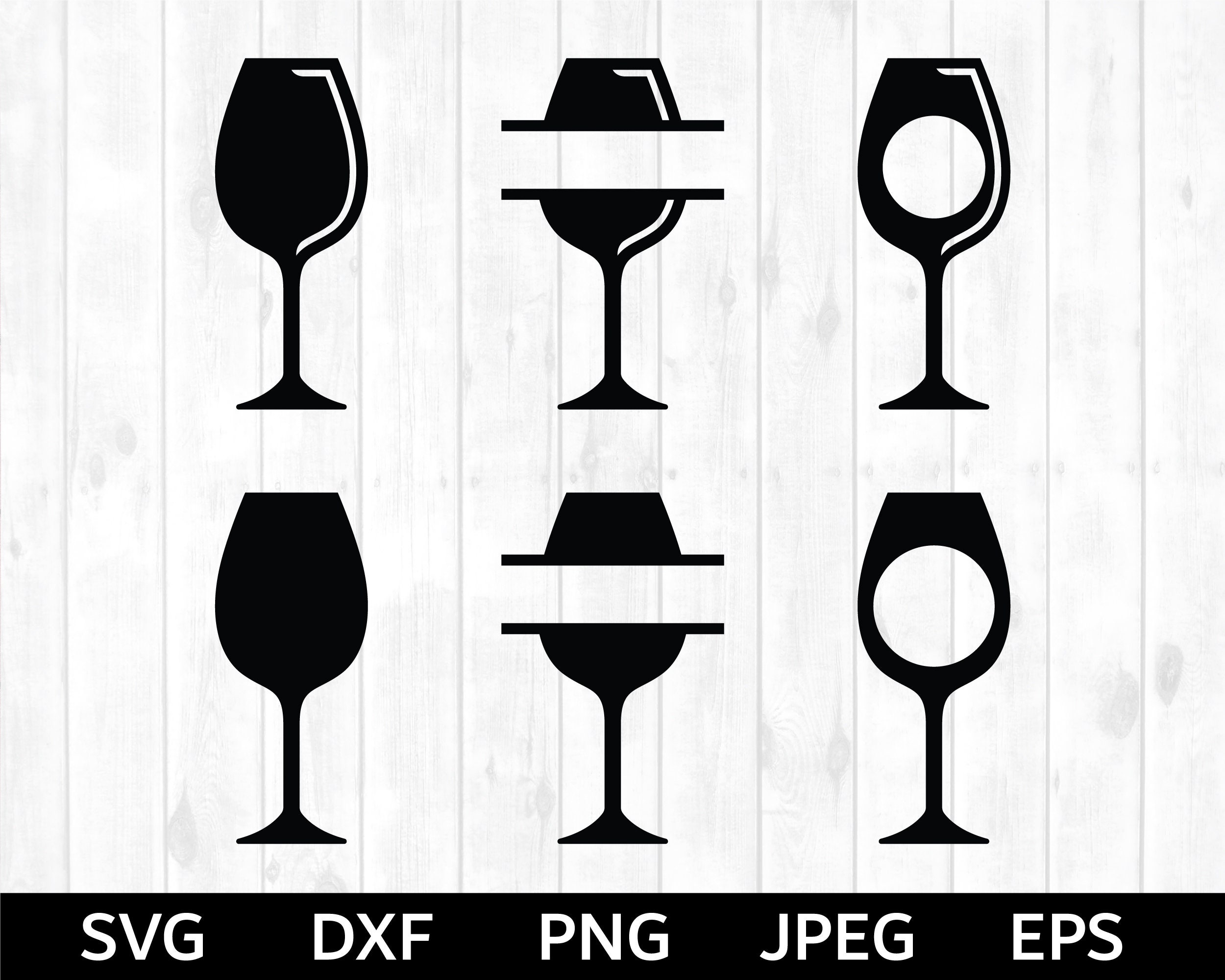 Wine Glass SVG Wine Glass Monogram Wine Glass Name Frame | Etsy