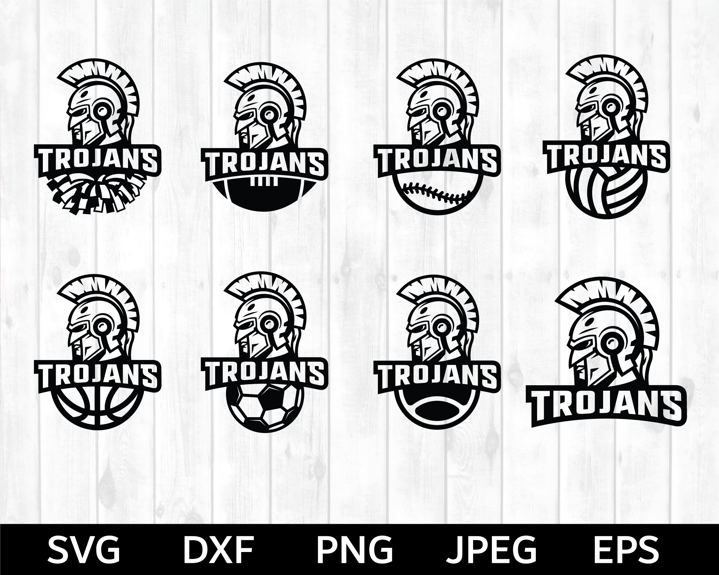 Trojans Sports Bundle SVG, Trojans SVG, Sports Cut File, Sports ...