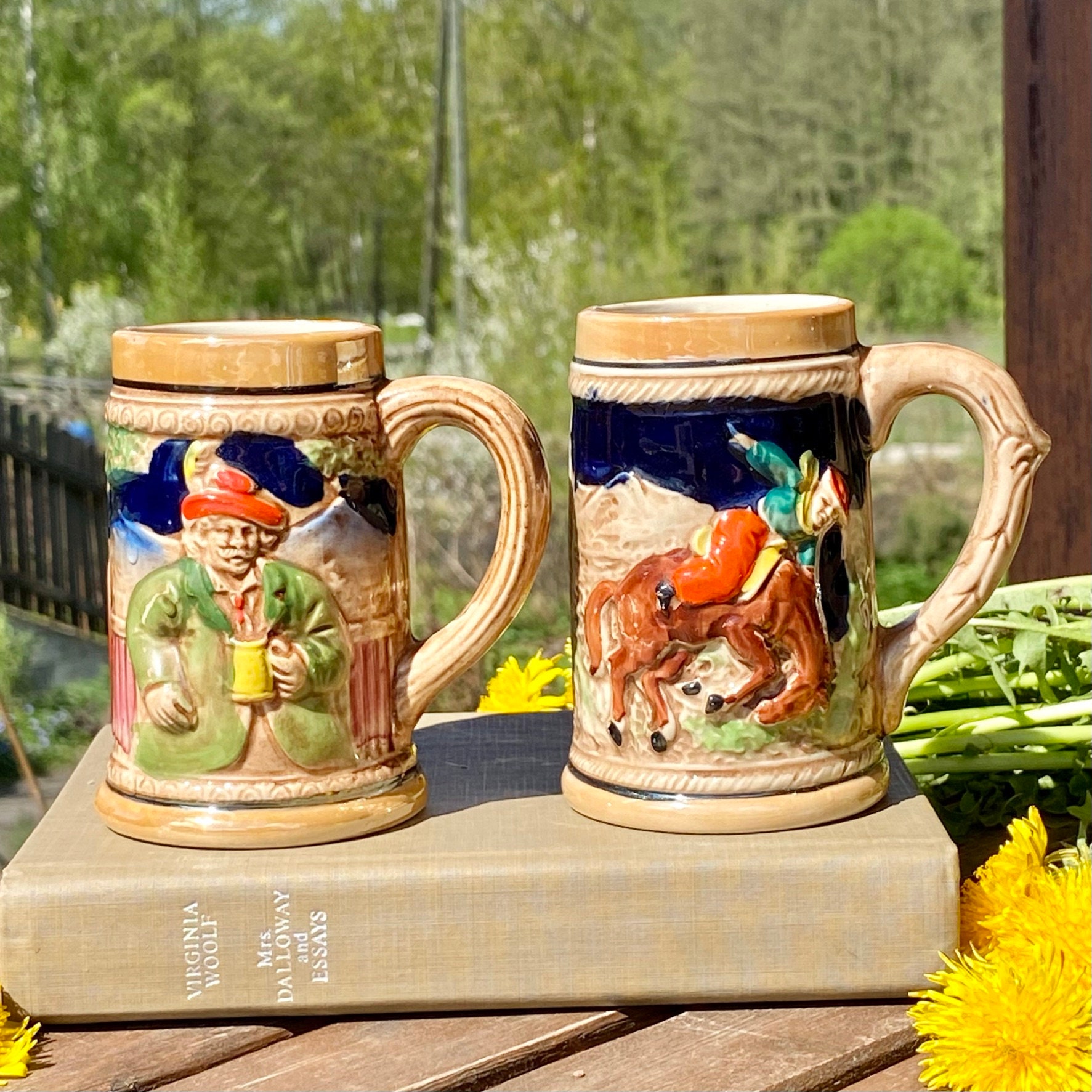 Beer steins with lid Original King Austria pint pitchers set | Etsy