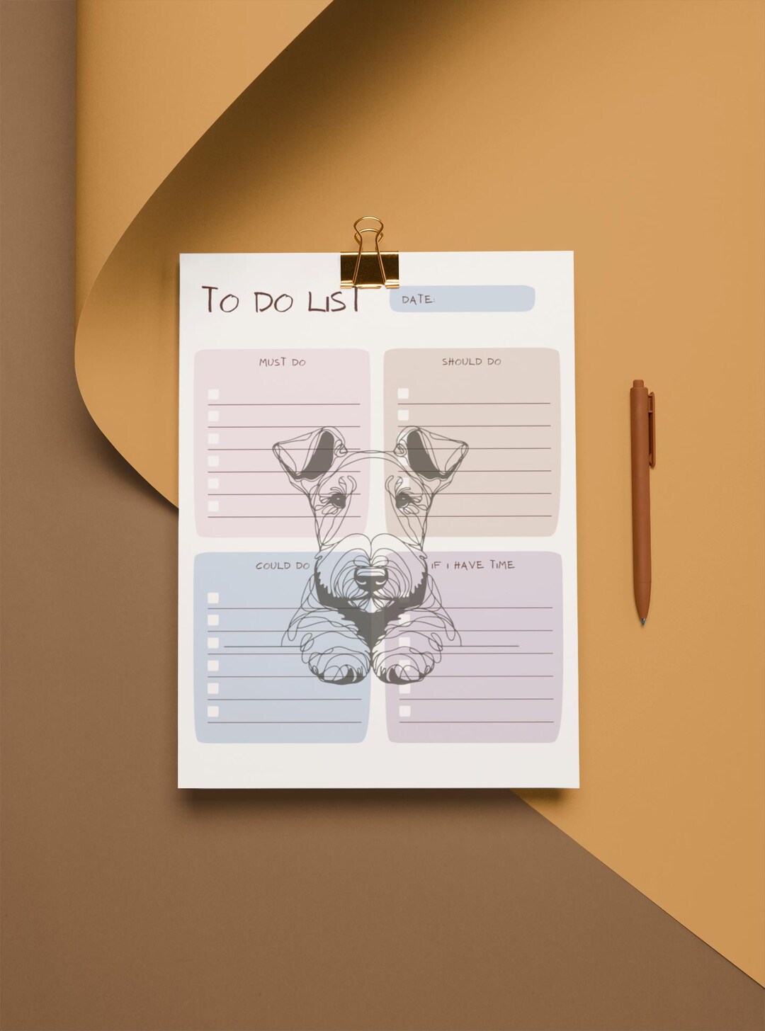 Digital To-do List Paper Multiple Dog Breeds Design Organized Task ...
