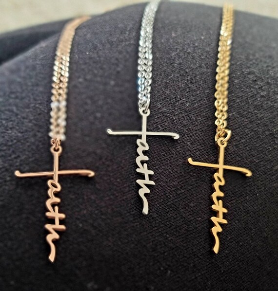 Faith Necklace Silver | Etsy