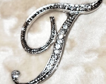 Initial T Brooch - Etsy