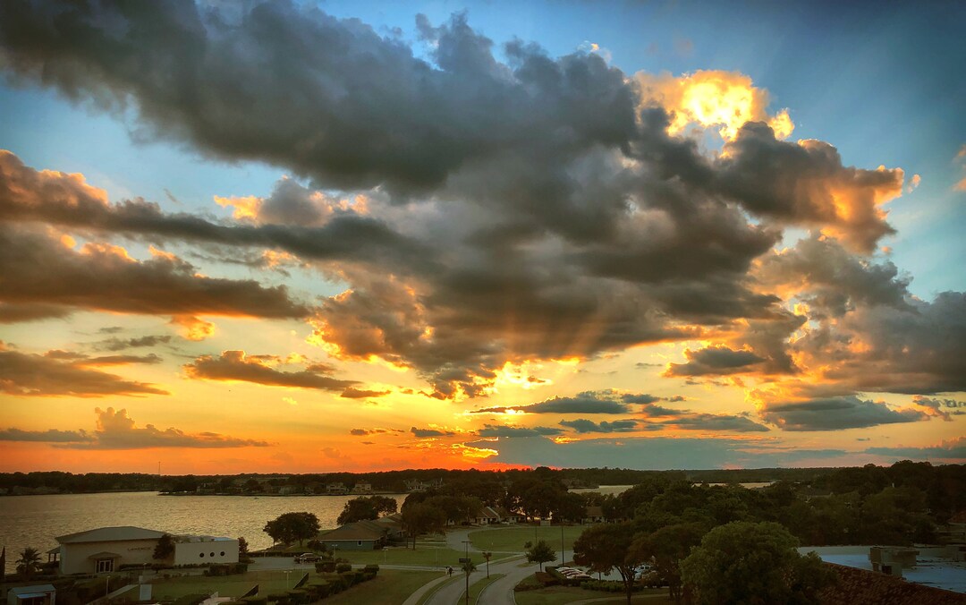 Sunset Sunrise - Lake Conroe- Night Sky Print - Lake Wall Art - Texas ...