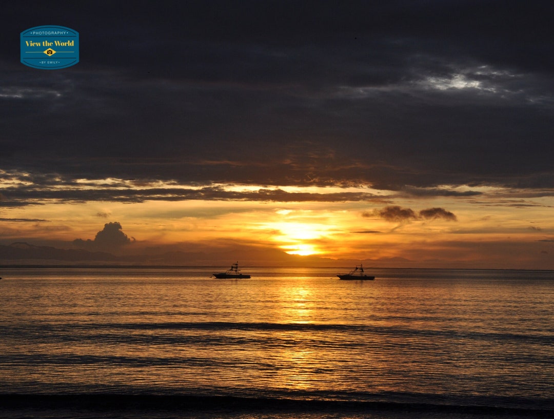 Panama Central America Sunset Sunrise Pacific Ocean Boats Fishing ...
