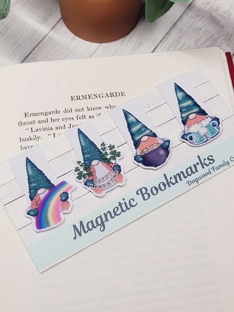 Gnome St. Patrick's Day Magnetic Bookmark Set, Irish Spring Page ...