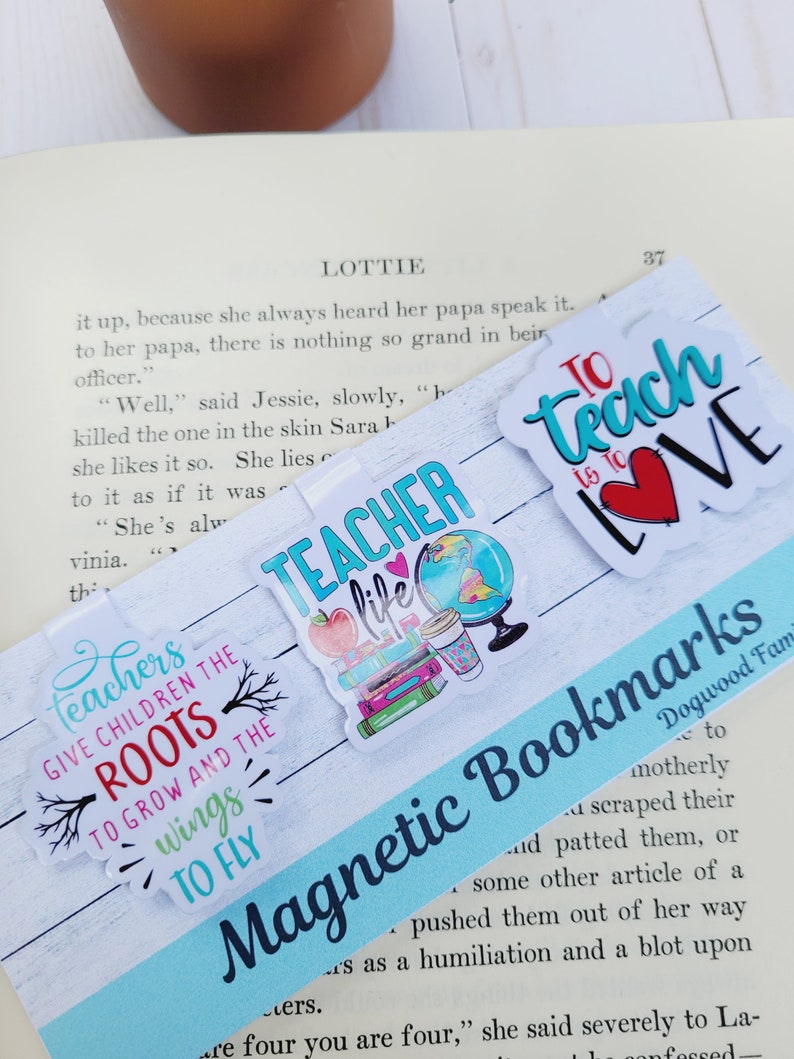 Teacher Magnetic Bookmark Set, Laminated Page Markers - Etsy