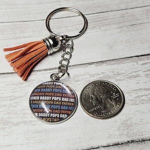 Father's Day Keychain Mini Dad Keychain Dainty Keychain - Etsy