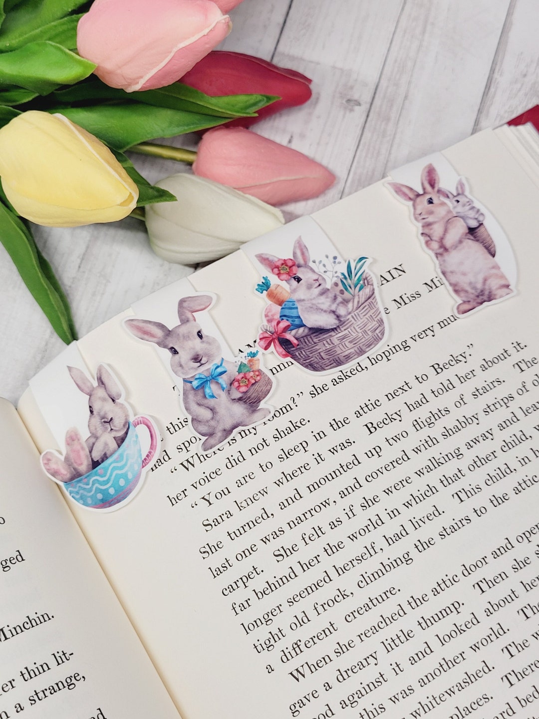 Easter Bunny Magnetic Bookmark Set, Spring Page Markers - Etsy