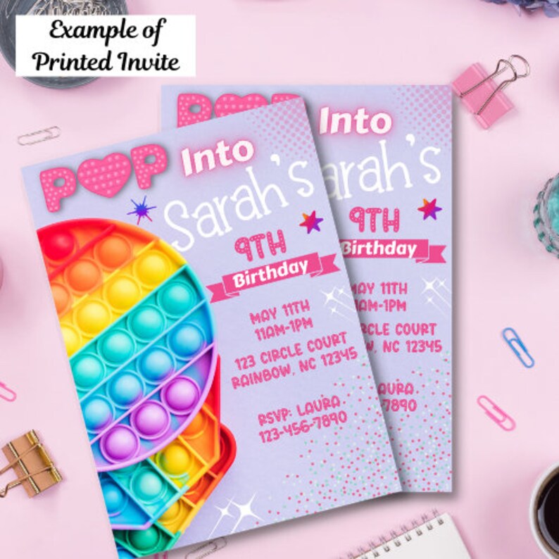 Pop Into Birthday Invitation Download Pop Party Invitation - Etsy