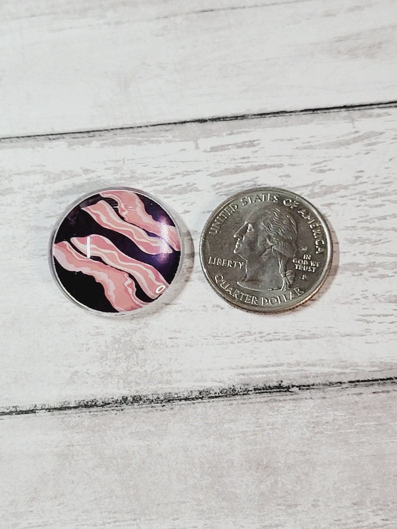 Bacon Glass Magnets Bacon Fridge Decor Round Bacon Magnets | Etsy