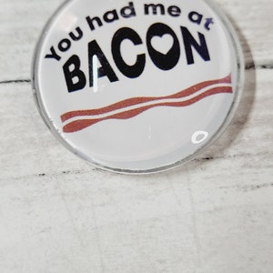 Bacon Glass Magnets, Bacon Fridge Decor, Round Bacon Magnets, Bacon ...