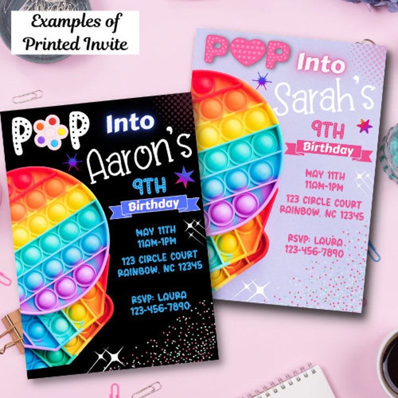 Pop Into Birthday Invitation Download Pop Party Invitation - Etsy