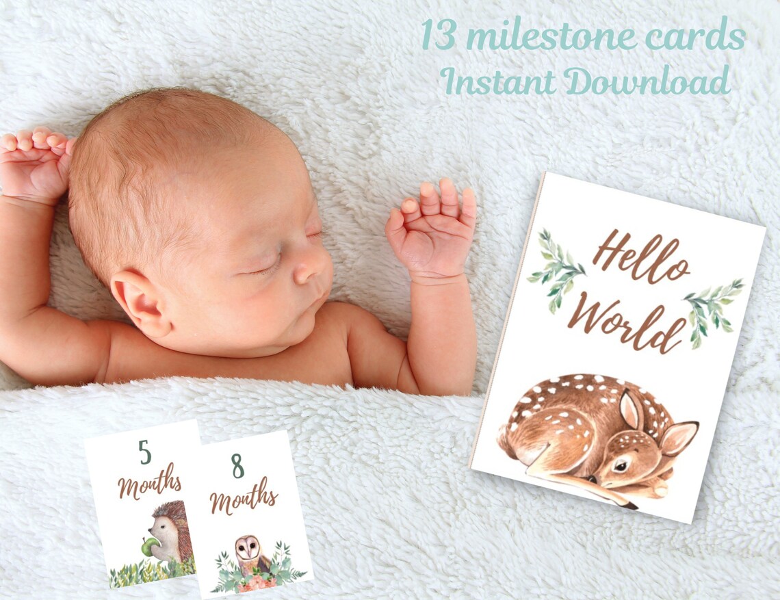 Baby Milestone Cards Download Baby Milestone Printable Baby - Etsy