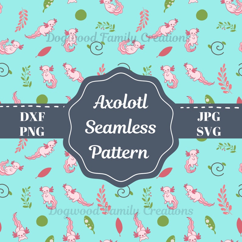Axolotl Seamless Pattern, Axolotl Seamless File, Axolotl Digital ...