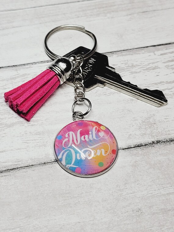 Nail Queen Keychain Mini Nail Tech Stainles Steel Keychain | Etsy