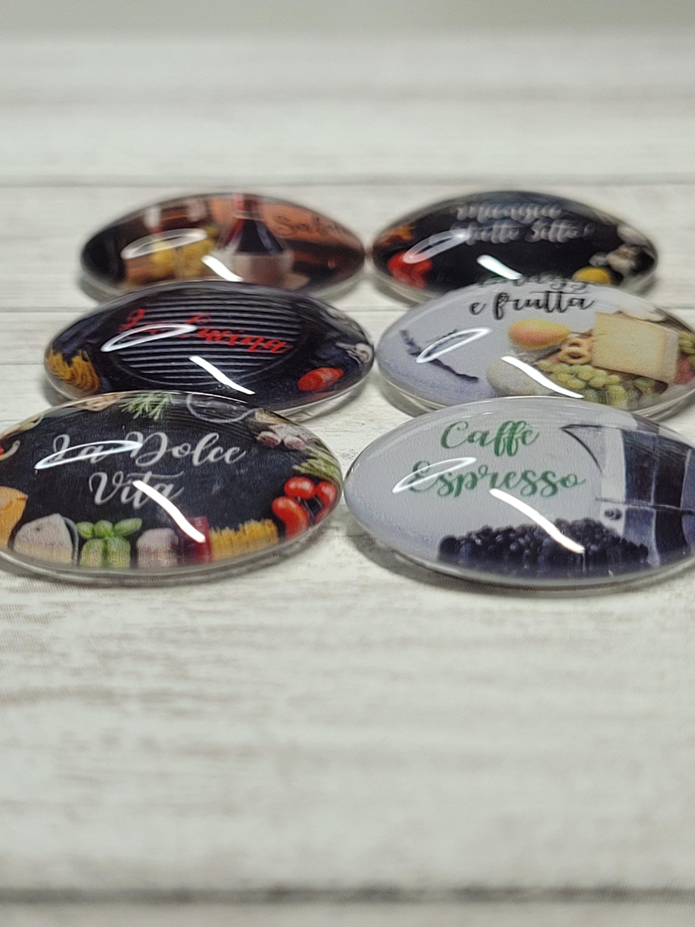 Rustic Italian Glass Magnets Rustic Kitchen Magnets Rustic - Etsy