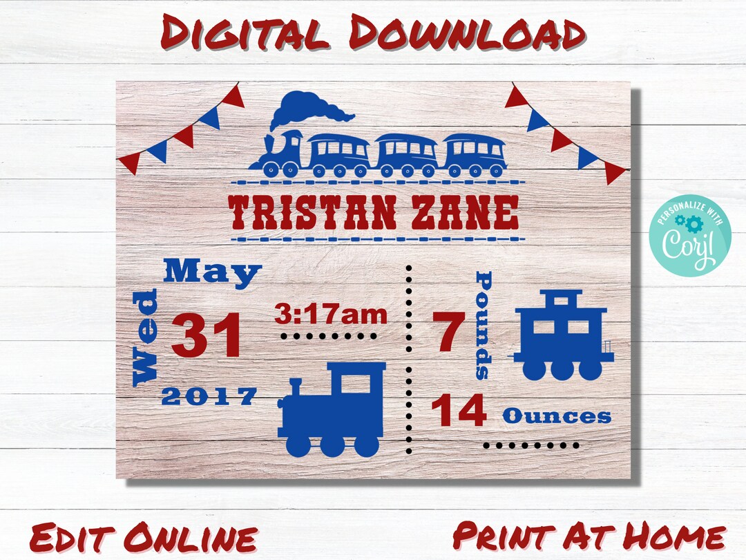 Printable Baby Stat Download, Baby Birth Stat Wall Art, Baby Birth ...