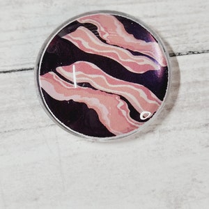 Bacon Glass Magnets, Bacon Fridge Decor, Round Bacon Magnets, Bacon ...