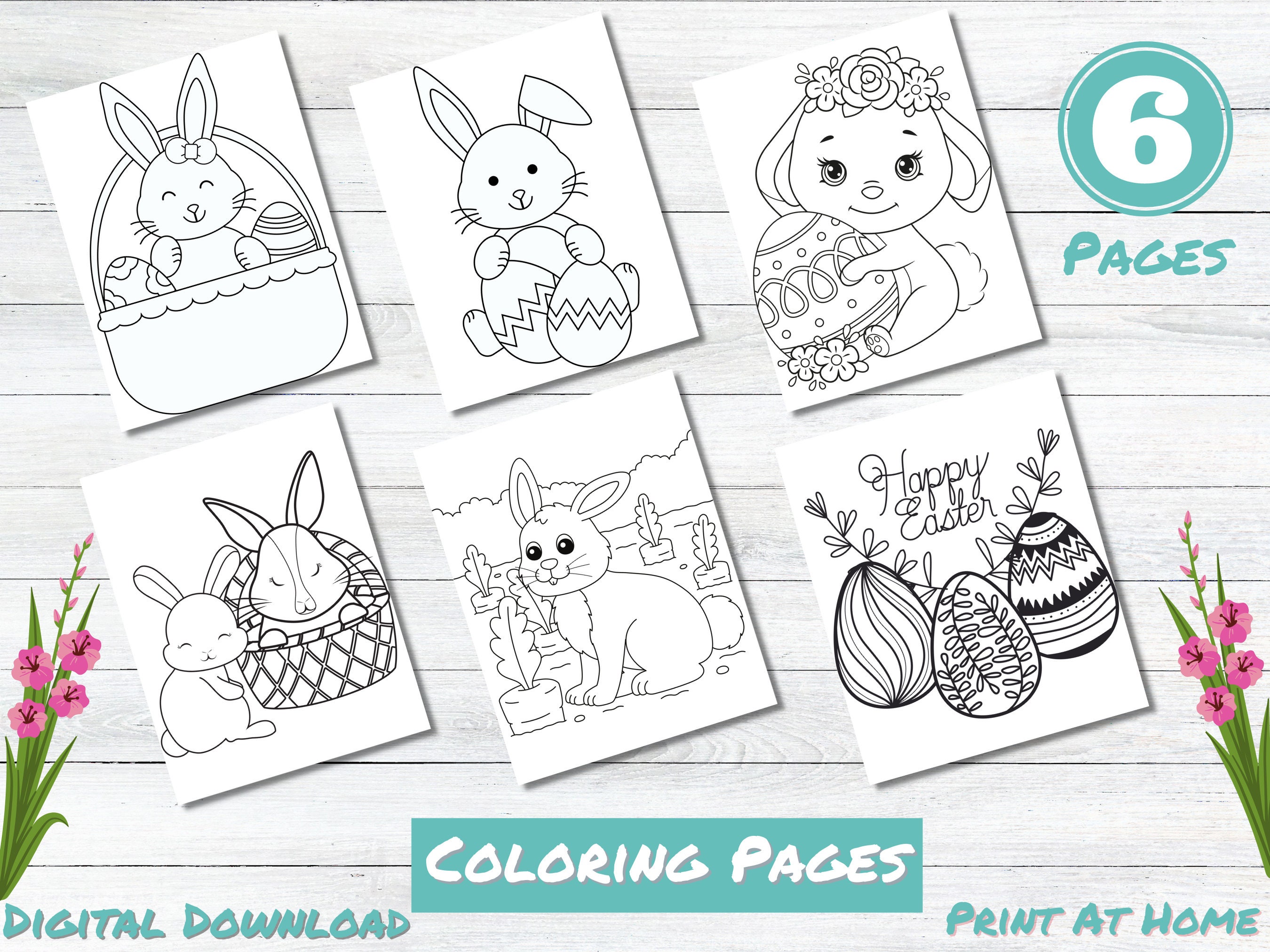 Spring Coloring Pages For Kids Bunny