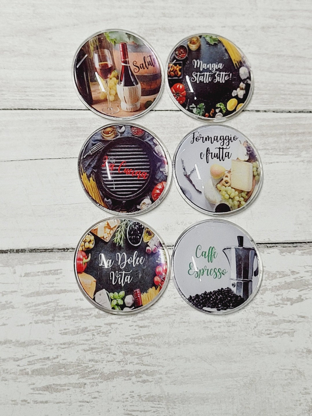 Rustic Italian Glass Magnets, Rustic Kitchen Magnets, Rustic Italian ...