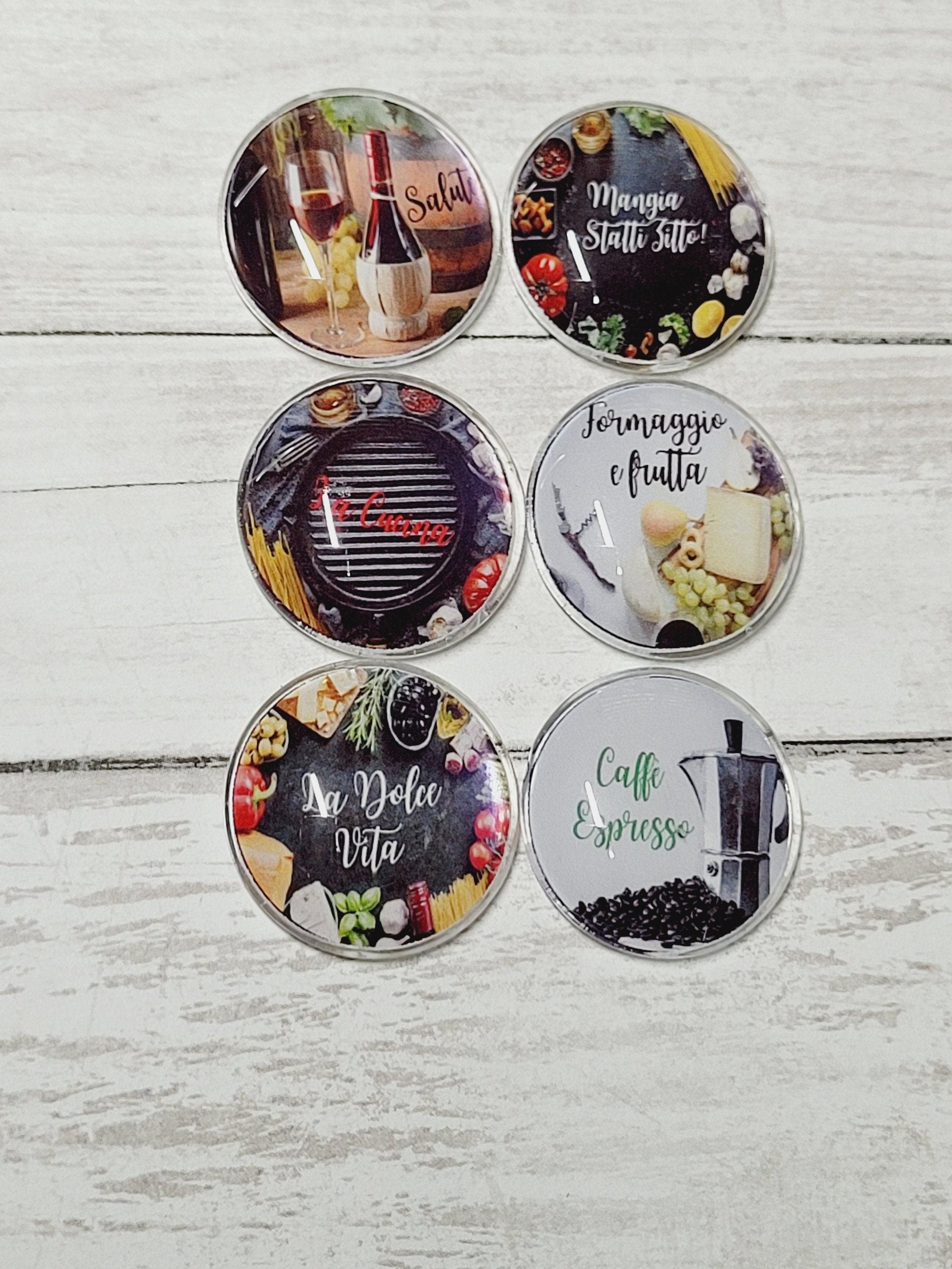 Rustic Italian Glass Magnets Rustic Kitchen Magnets Rustic | Etsy