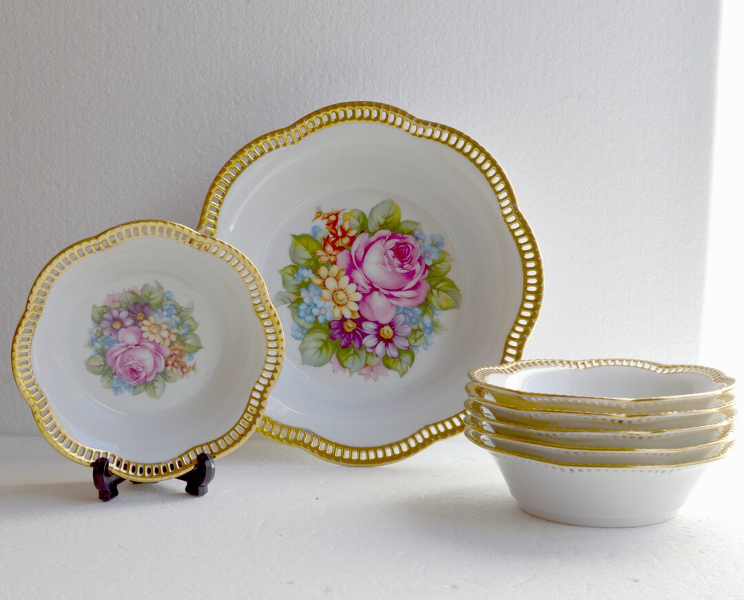 Antique German Porcelain Bowl Set by Bavaria Schumann Arzberg, Germany ...