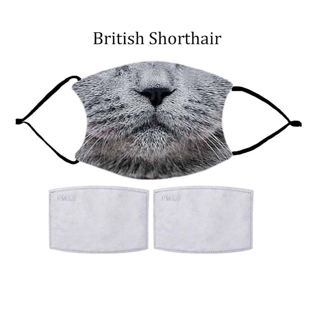 Cat Face Mask With Filters Optional. Nose Wire Included. Adult & Child ...