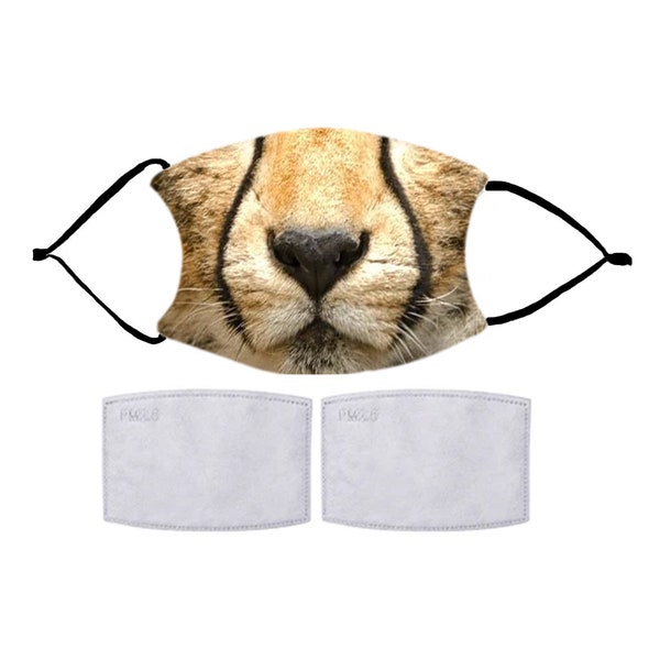 Cheetah Face Mask - Etsy