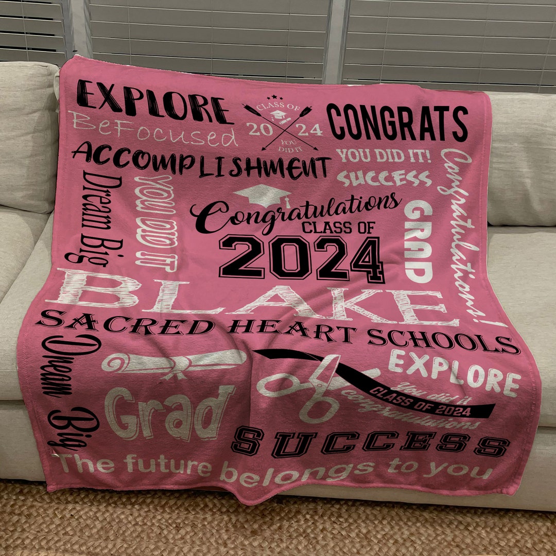 2024 Graduation Blanket, Senior Blanket, Collage Graduation Blanket ...