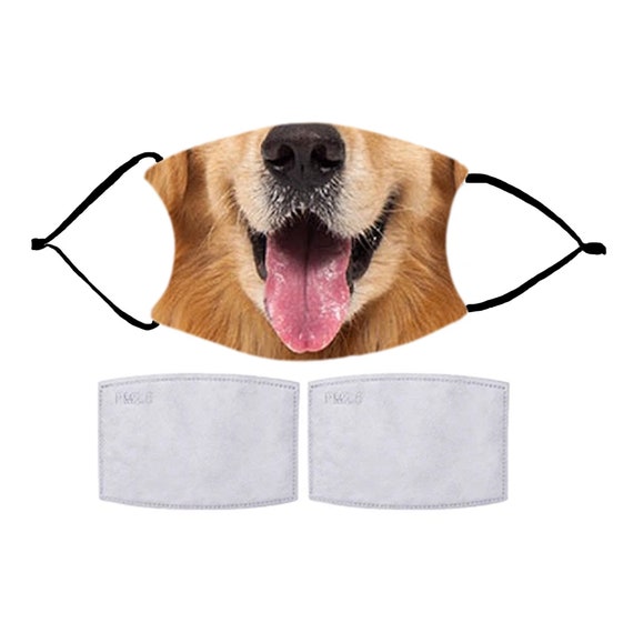 GOLDEN RETRIEVER Face Mask With 2 Filters Optional. Nose Wire | Etsy