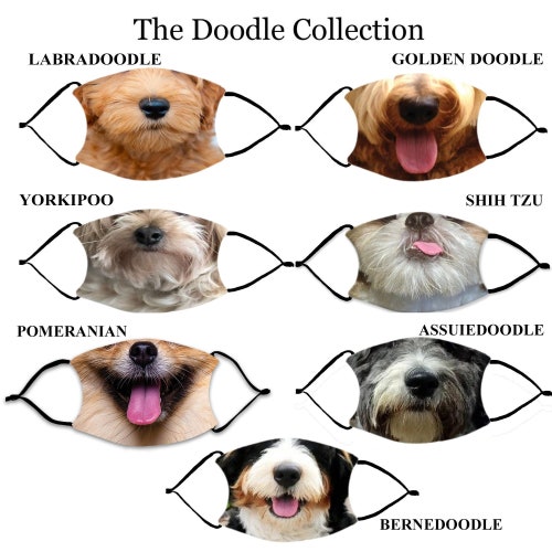 Doodle Dog Face Mask With Filters Optional. Nose Wire - Etsy