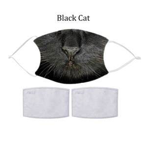 Cat Face Mask With Filters Optional. Nose Wire Included. Adult & Child ...