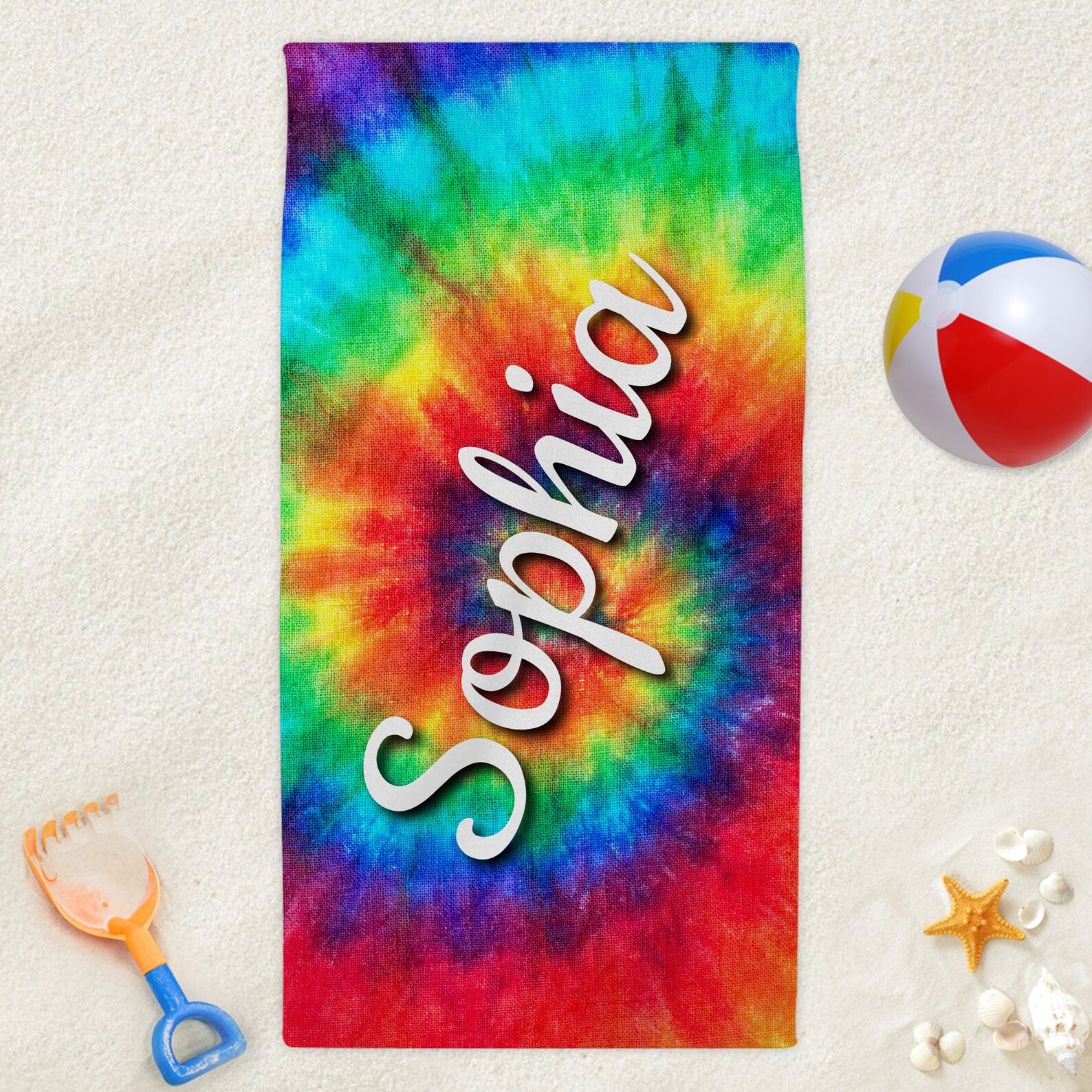 Personalize a Towel With Any Names and Tie Dye Designs - Etsy