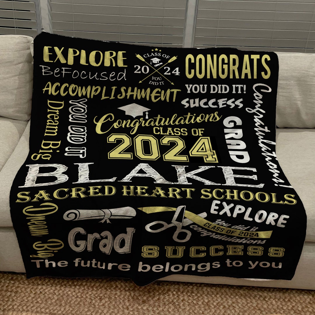 2024 Graduation Blanket, Senior Blanket, Collage Graduation Blanket ...