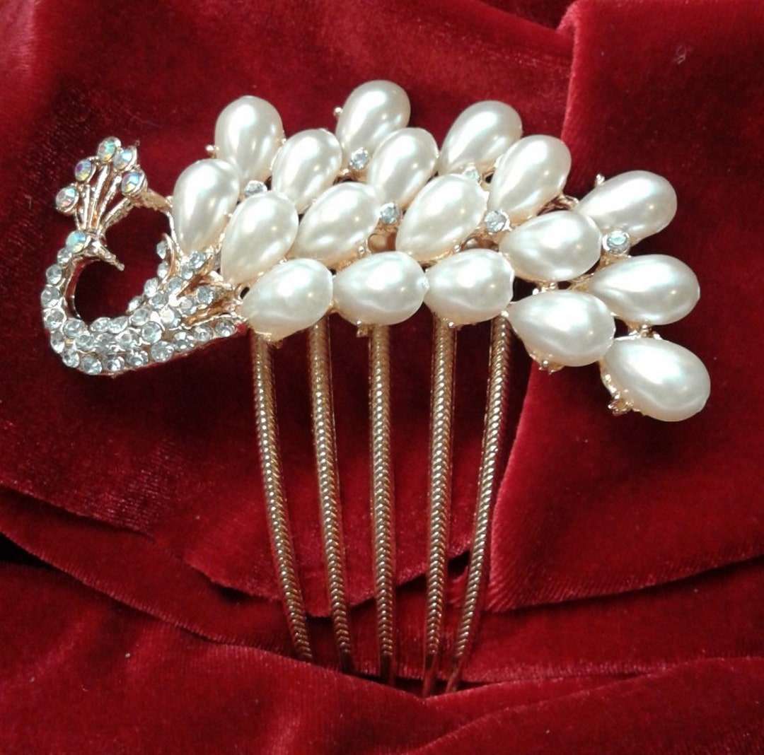 Elegant Beautiful Pearl Hair Comb Accessory for Bride - Etsy