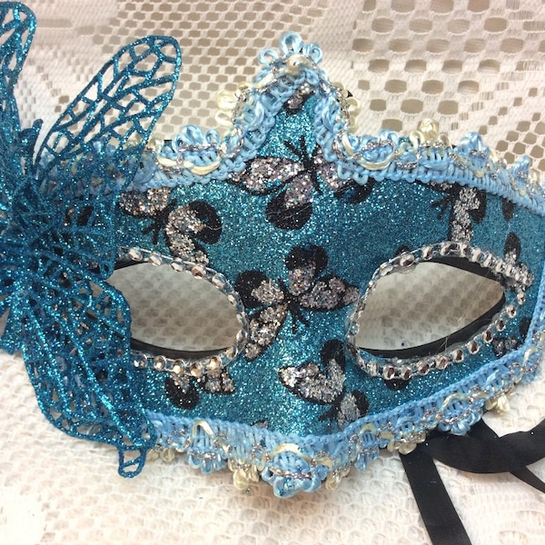 Blue Masquerade Mask - Etsy