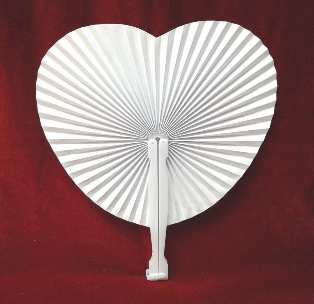 Elegant, 1, 4, 6 Piece Heart Shape Hand Held Fan, Outdoor, Beach ...