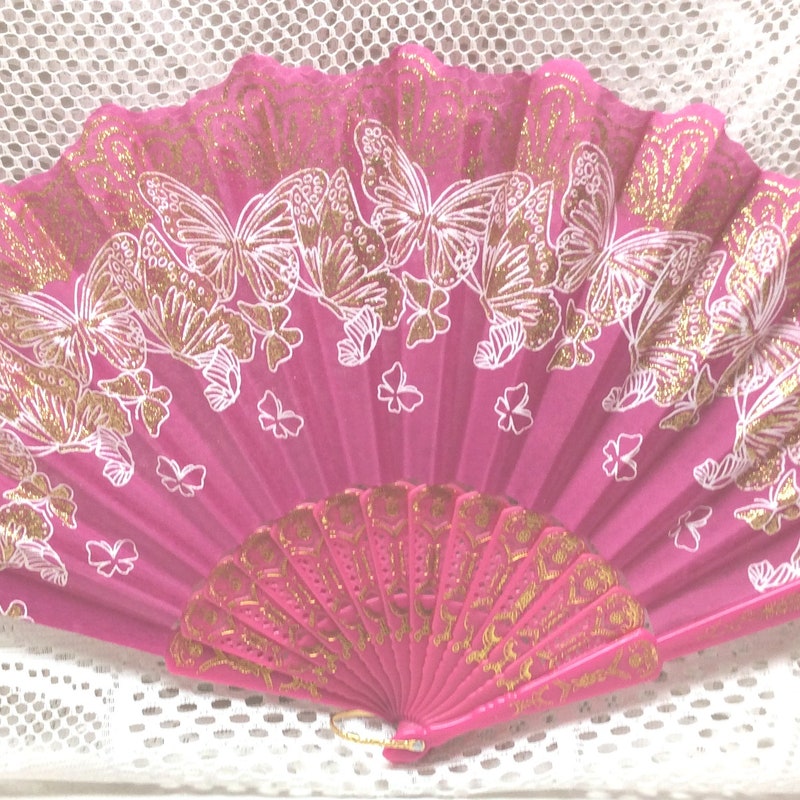 Rose Gold Hand Fan - Etsy