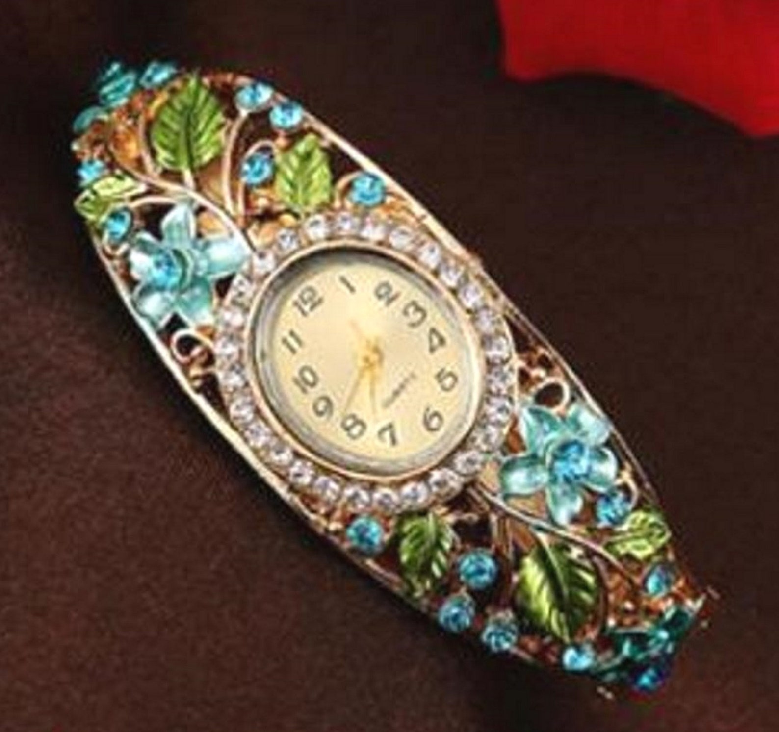 Elegant Wrist Watch Beautiful Style Face Bracelet Cuff Style | Etsy