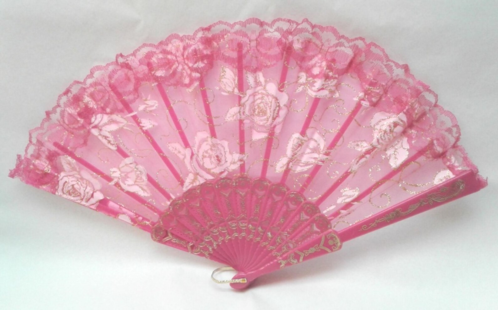 Rose Lace Hand Fan With Gold Accents, Spanish Style. Check Listing for ...